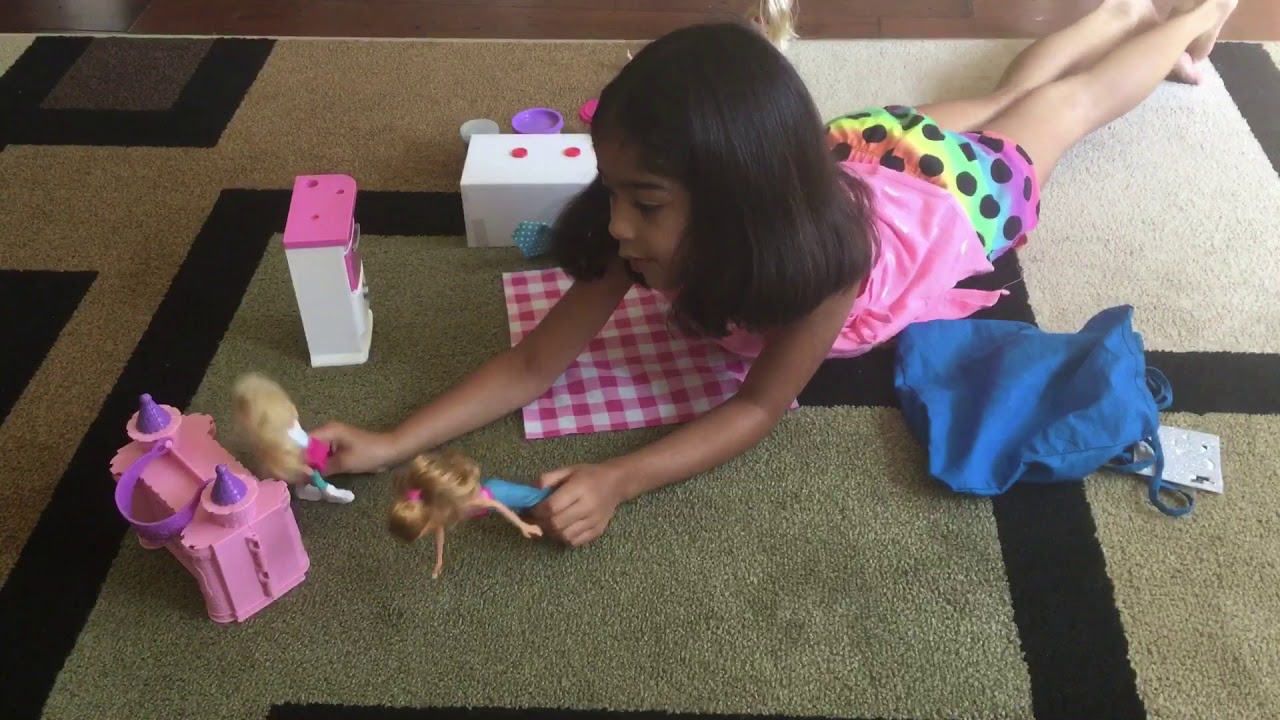 Playing with barbies - YouTube