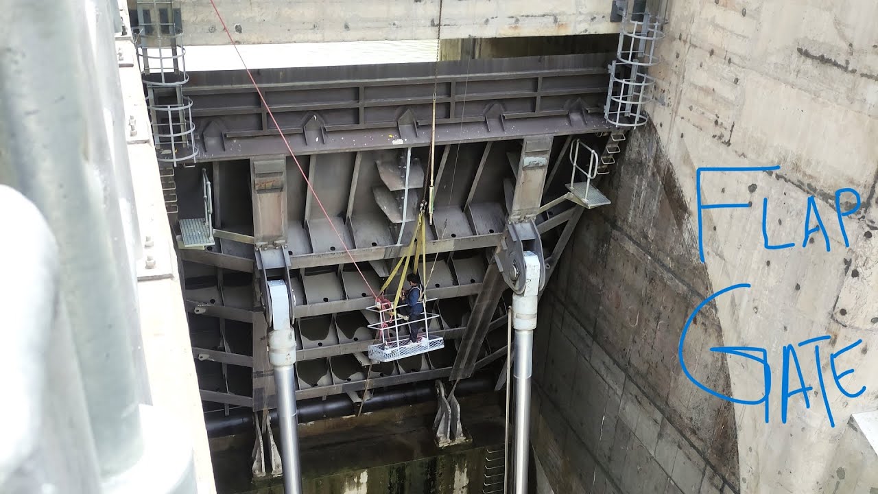 How Spillway Flap Gates Keep Waterway Clear - YouTube
