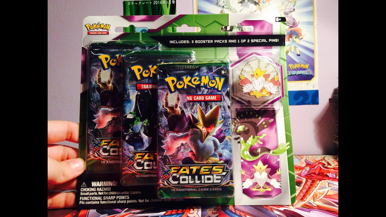 Pokemon Fates Collide Triple Blister Mega Alakazam Pin Opening - YouTube