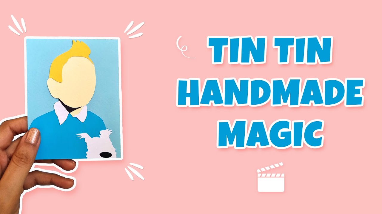 Handmade Tin Tin Card 🎨 | DIY Paper Art for Fans - YouTube