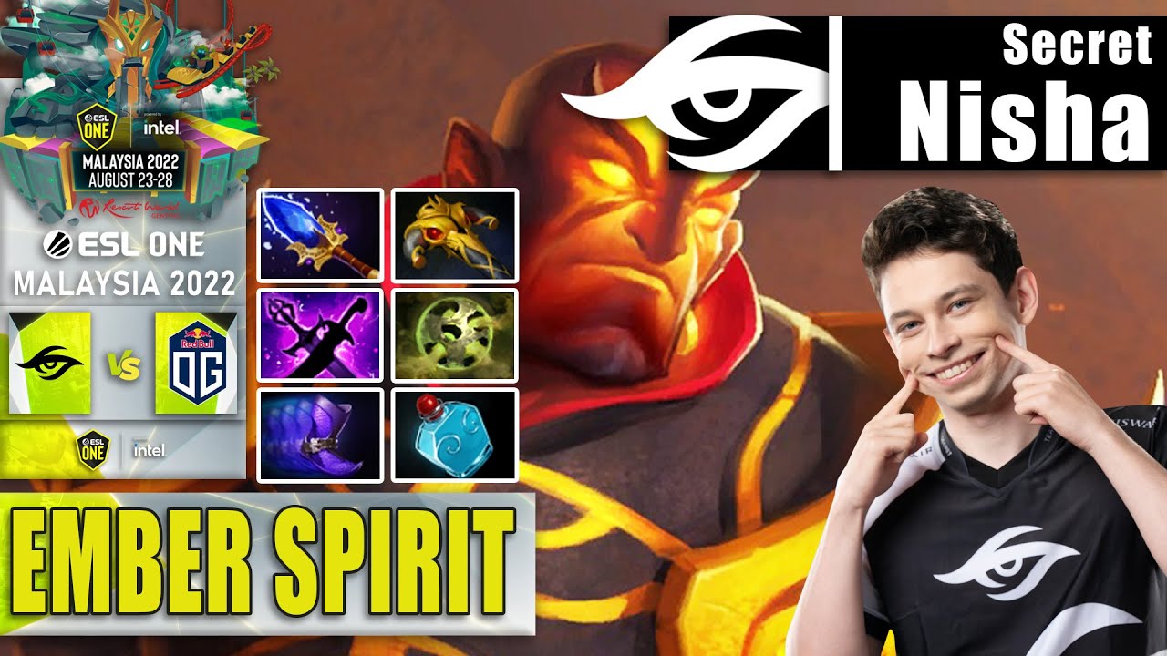 SECRET vs OG | NISHA GOD 7.32 EMBER SPIRIT INSANE MIDLANER | ESL ONE ...