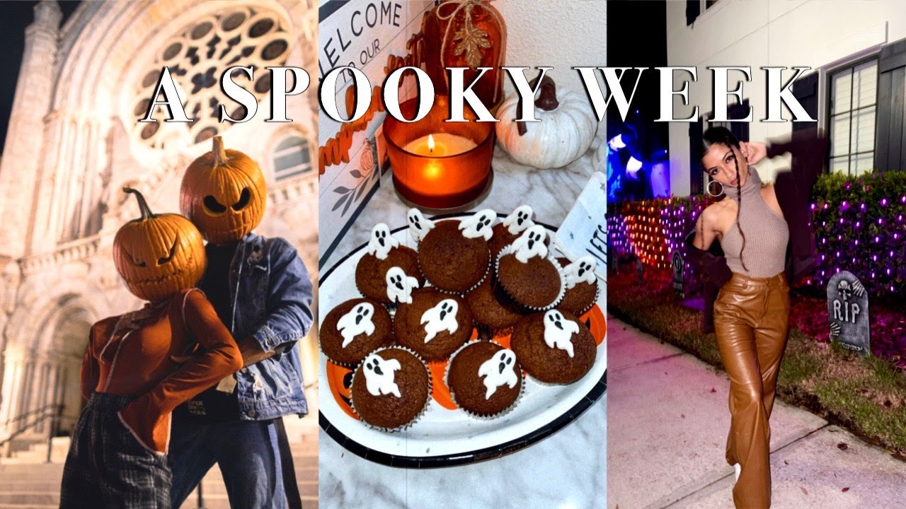 spooky week VLOG👻 | carving pumpkins anxiety Q&A🎃| costumes| scary ...