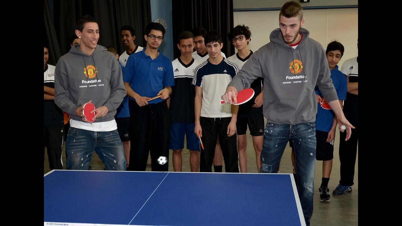 David de Gea and Angel Di Maria visit Burnage Academy for Boys - # ...