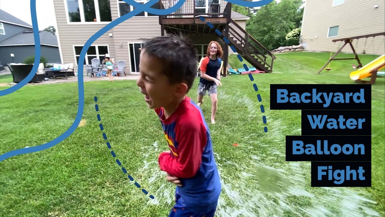 Backyard Water Balloon Fight | L&L Create - YouTube