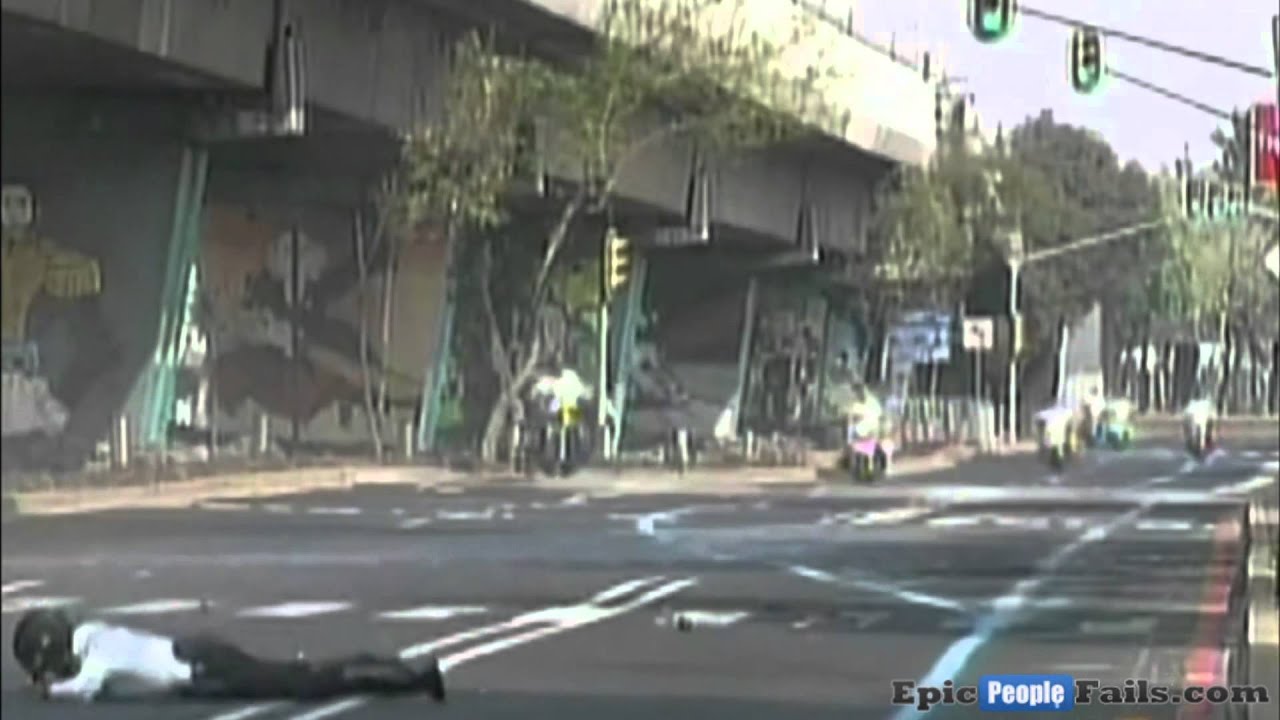 Motorbike Cop Crashes Motorcycle Cop Police Crash - YouTube
