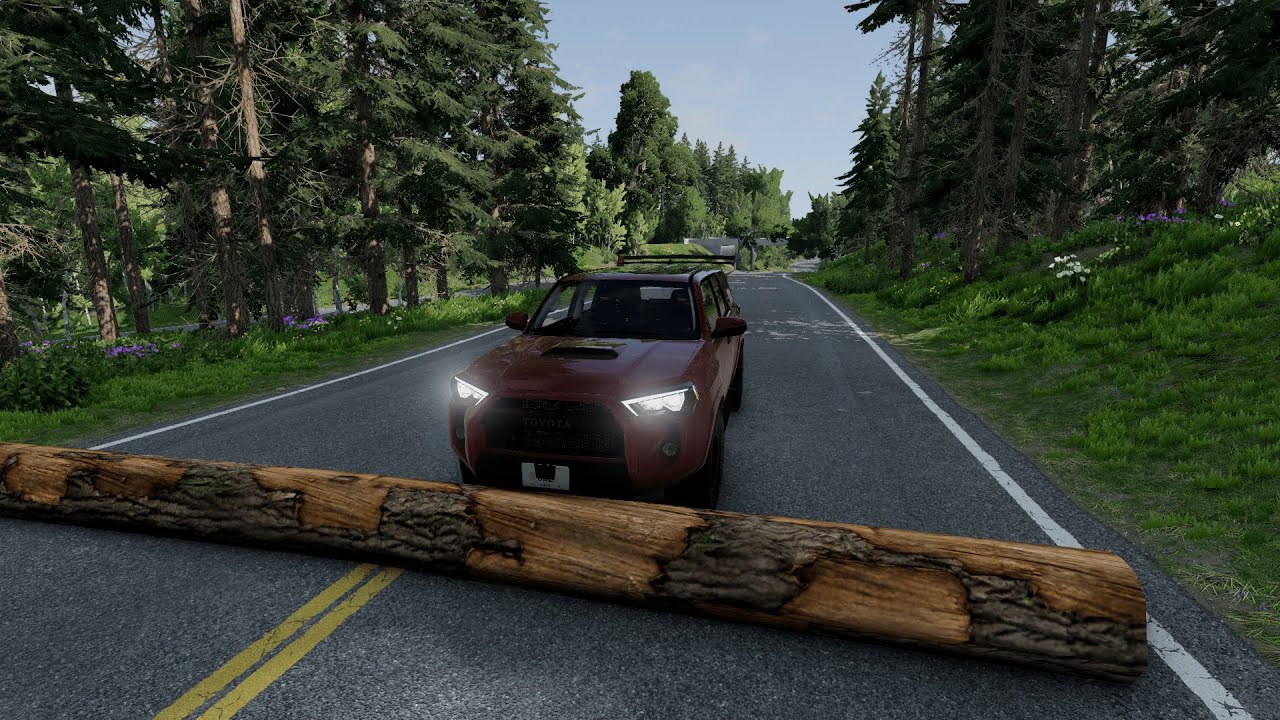 Cars vs Fallen Tree - BeamNG.Drive - YouTube