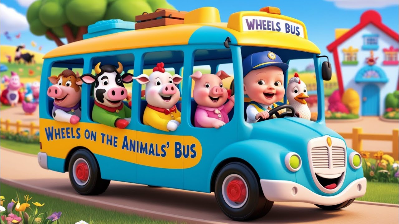 "🚌🐾 The Ultimate Animal Bus Song! | Wheels on the Bus Fun for Kids 🎶 ...
