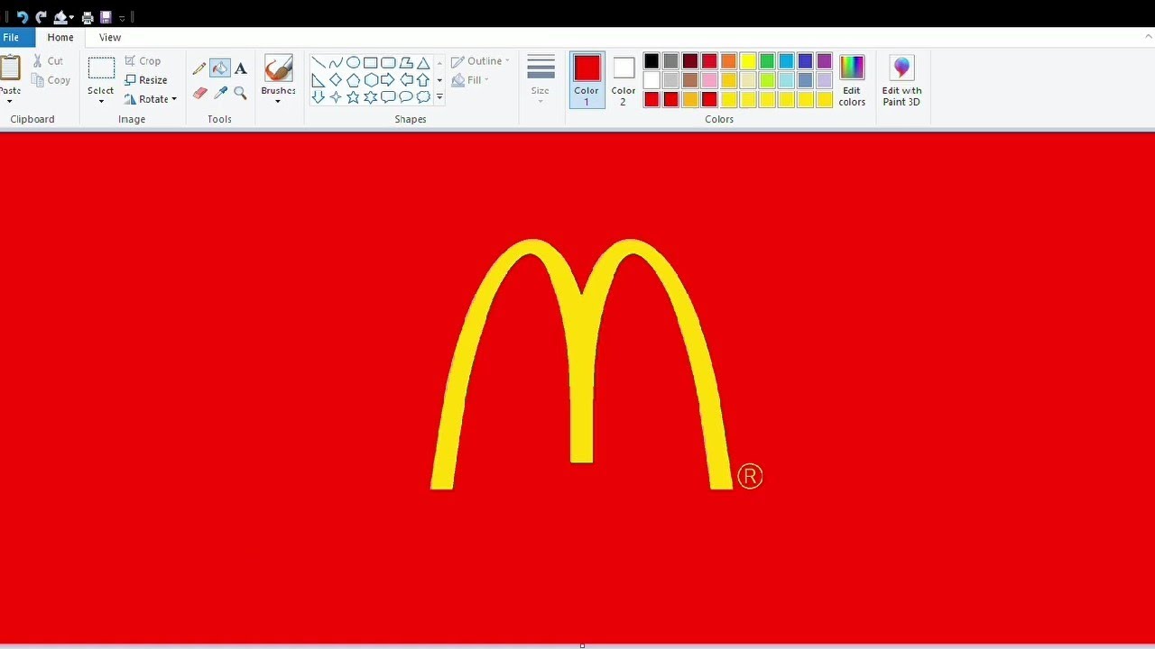 McDonald's Logo Drawing || How to draw McDonald's Logo in MS Paint For ...