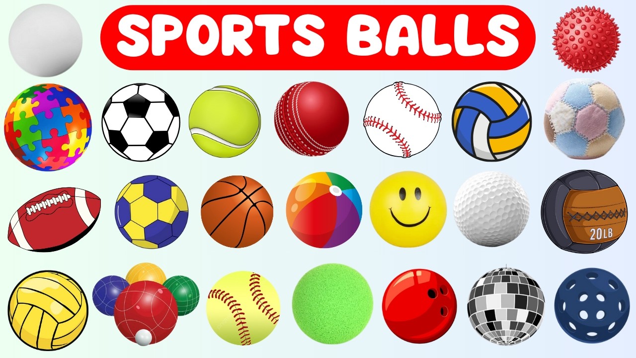 Ball Names for Kids | Learn Sports Balls Vocabulary for Toddlers ...