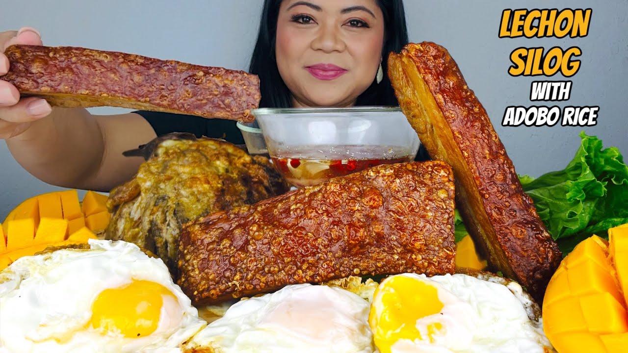 LECHON SILOG | EATING SHOW FILIPINO FOOD| PHILIPPINES MUKBANG Online ...