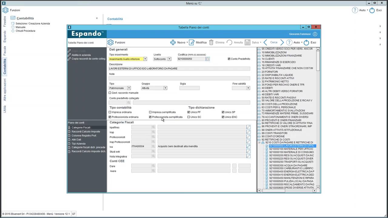 Espando Studio Contabilità Piano dei conti - YouTube