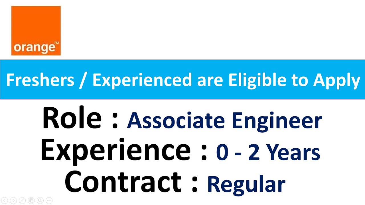 Orange Business Hiring Associate Engineer - Freshers / Experienced are ...