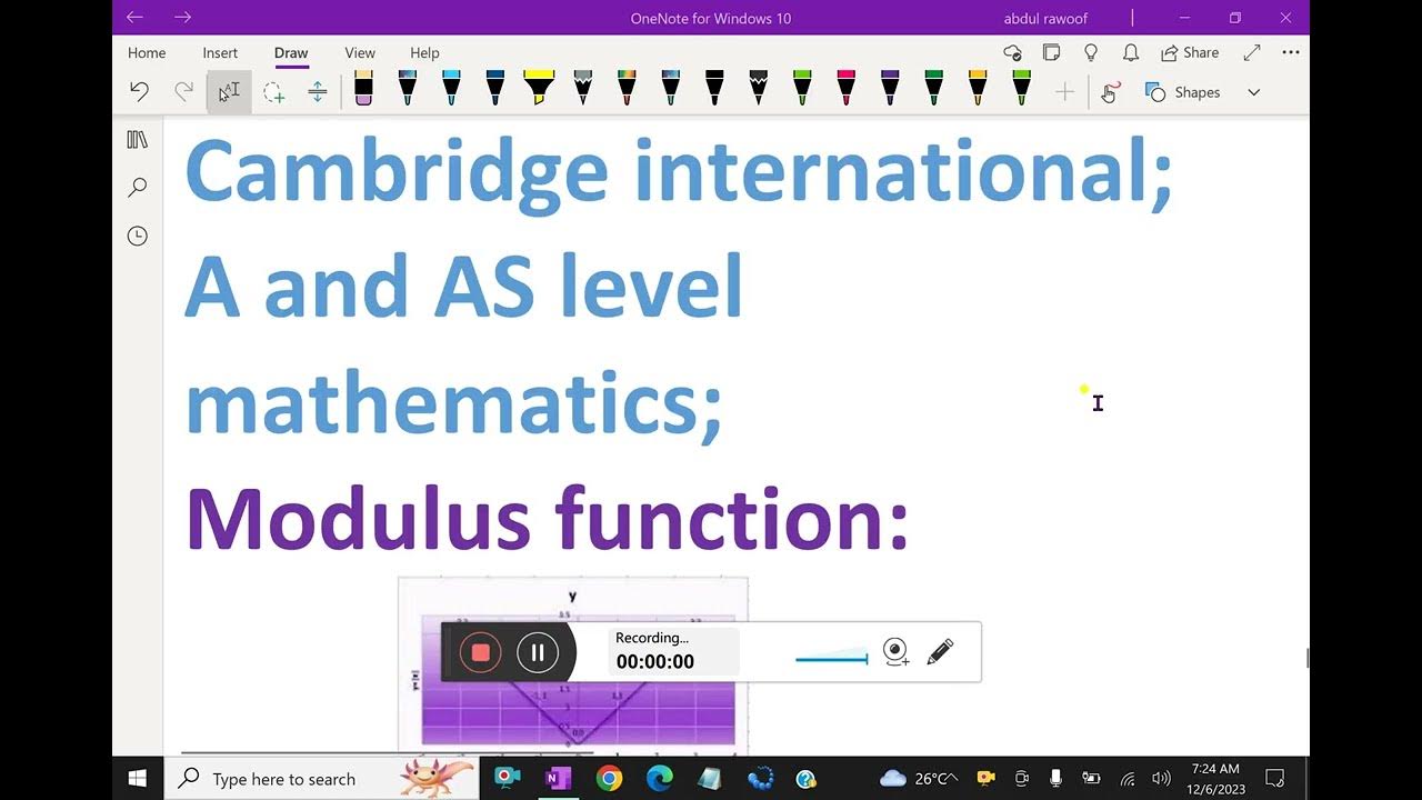Cambridge international mathematics A and As level; Modulus function ...