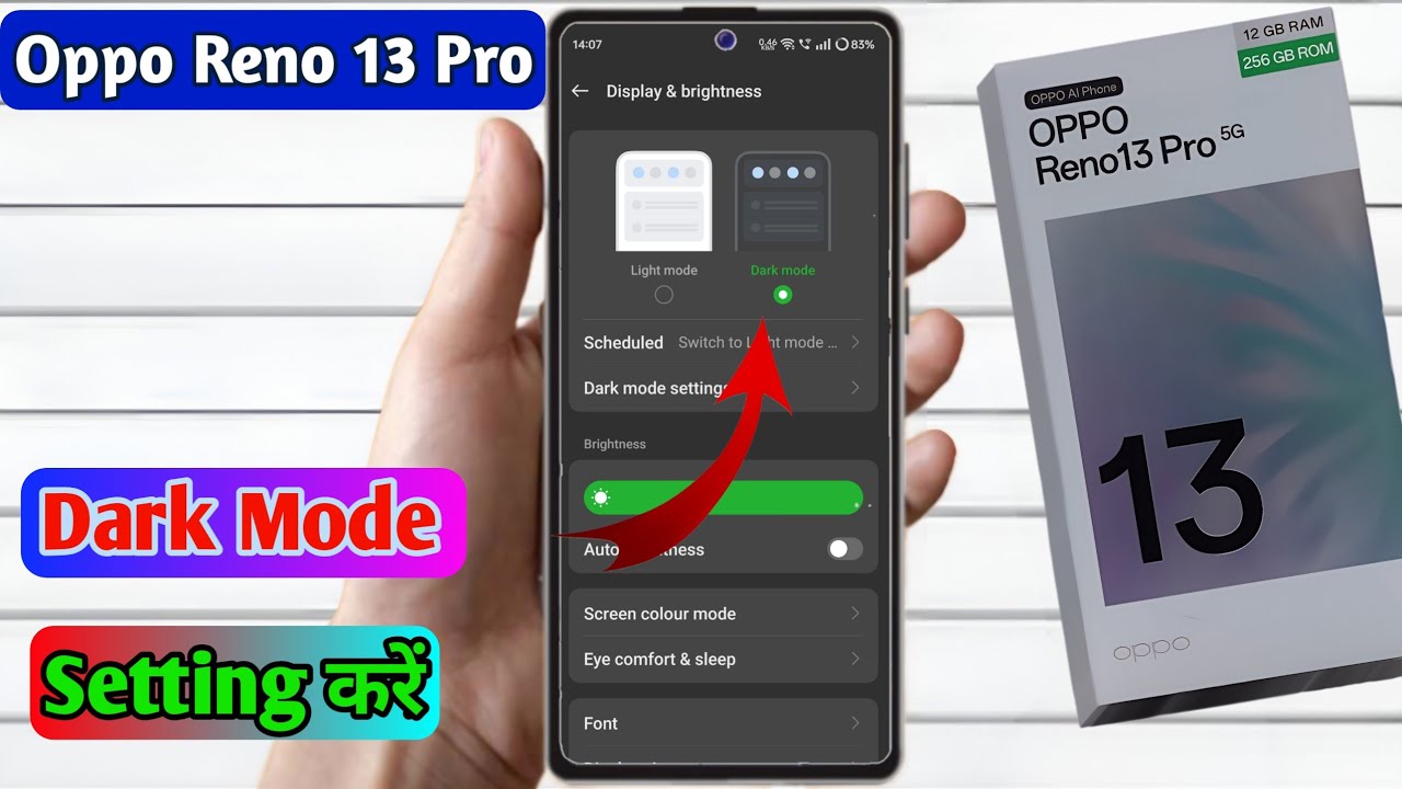 oppo reno 13 pro 5g dark mode setting kaise on kare | how to set dark ...