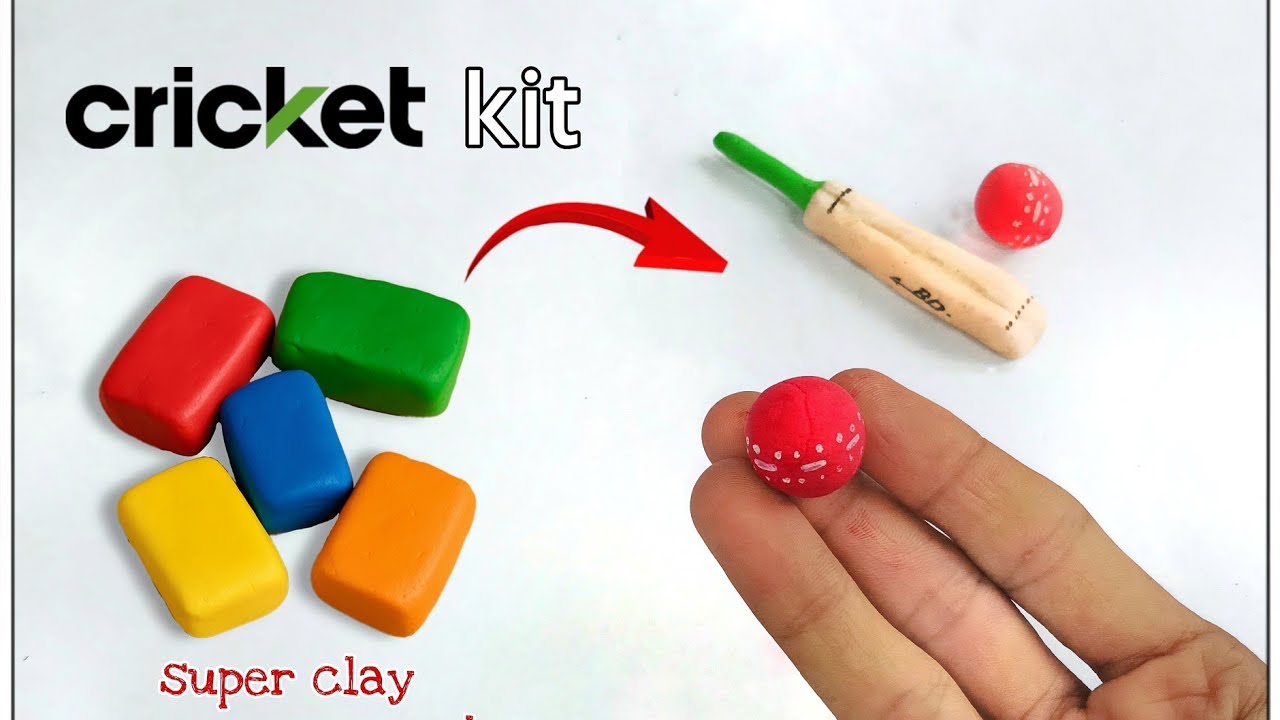How to Make a Mini Cricket Kit with Super Clay | Easy DIY Clay Cricket ...