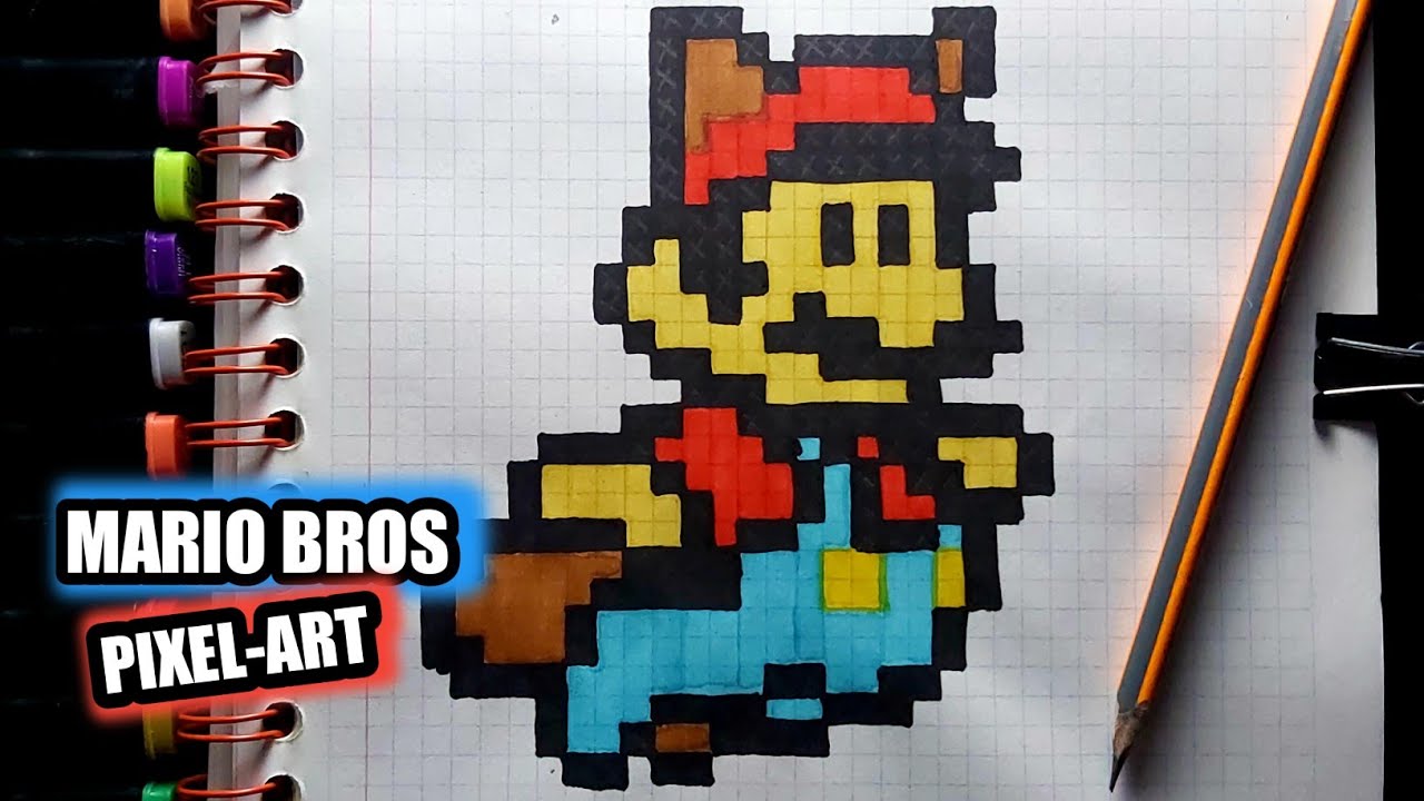 cómo dibujar PIXELART a Mario bros | PASO A PASO FACIL A LAPIZ | how to ...