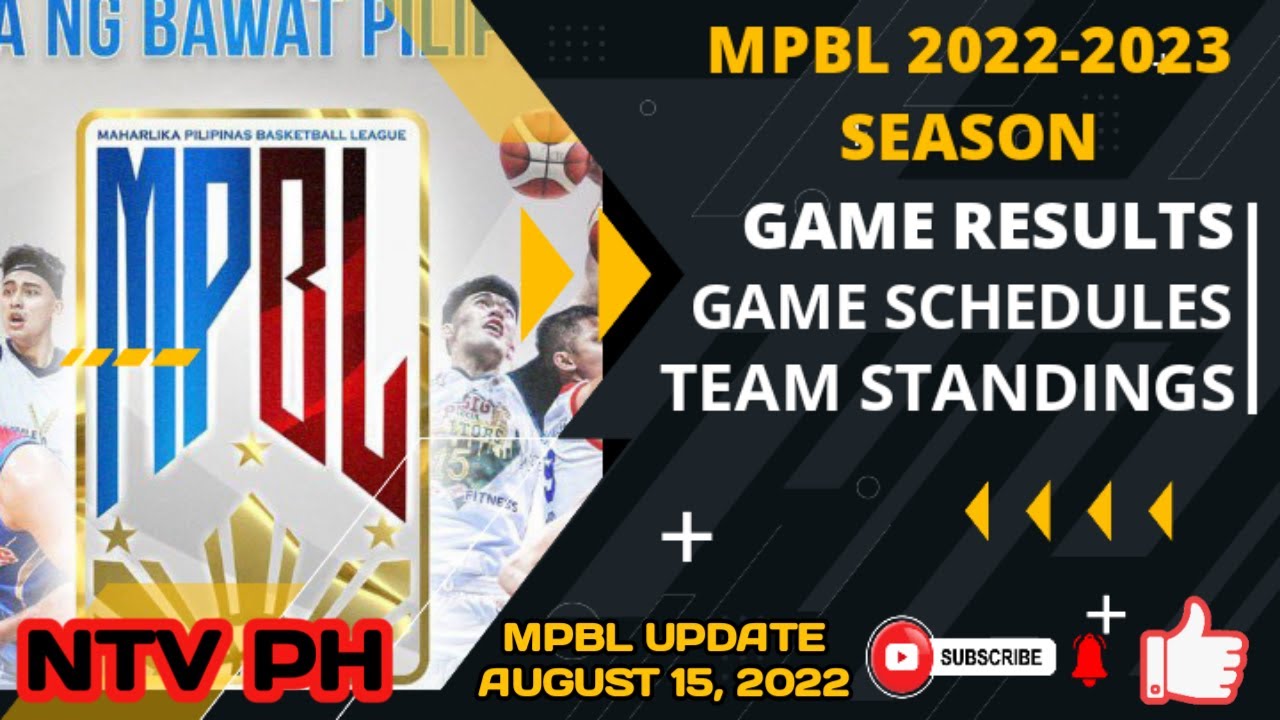 MPBL GAME RESULTS, TEAM STANDINGS & GAME SCHEDULE (AUGUST 15, 2022 ...