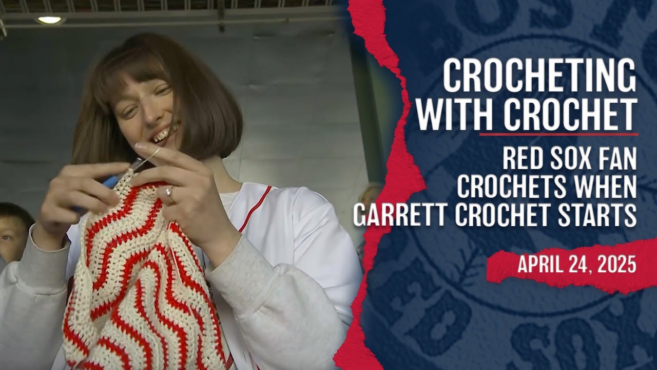 Red Sox Fan Crochets When Garrett Crochet Starts - YouTube
