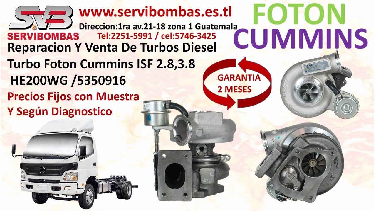 Reparacion de Turbo Foton Cummins ISF 2.8, 3.8 HE200WG / 5350916 ...