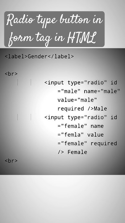 "Create a Gender Selection Form with HTML Radio Buttons!" - YouTube