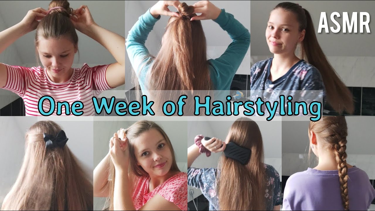ASMR Brushing and Styling my Hair for One Week - YouTube