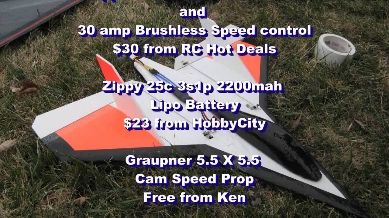 Scratch built rc plane with crash (fast) - YouTube