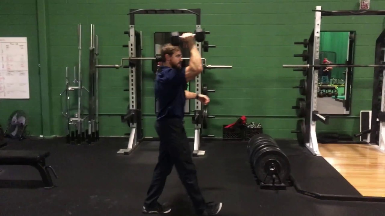 Dumbbell Waiter's Walk (Arm Bent and Straight) - YouTube