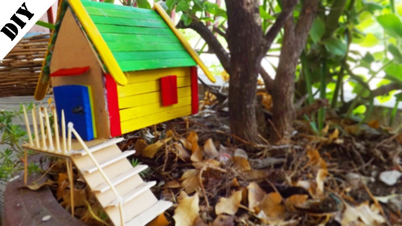 How to make a Popsicle stick House - Easy and Quick Tutorial - YouTube