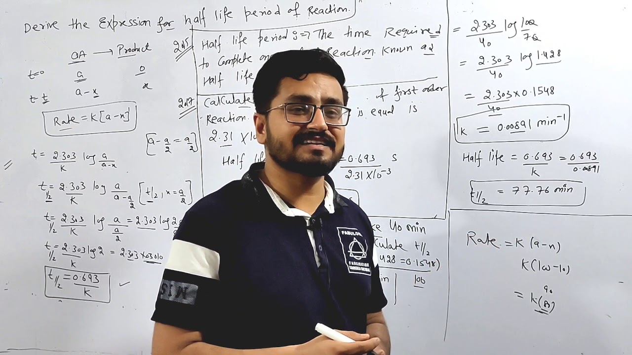 Half life of first order reaction|numerical and conceptuals - YouTube