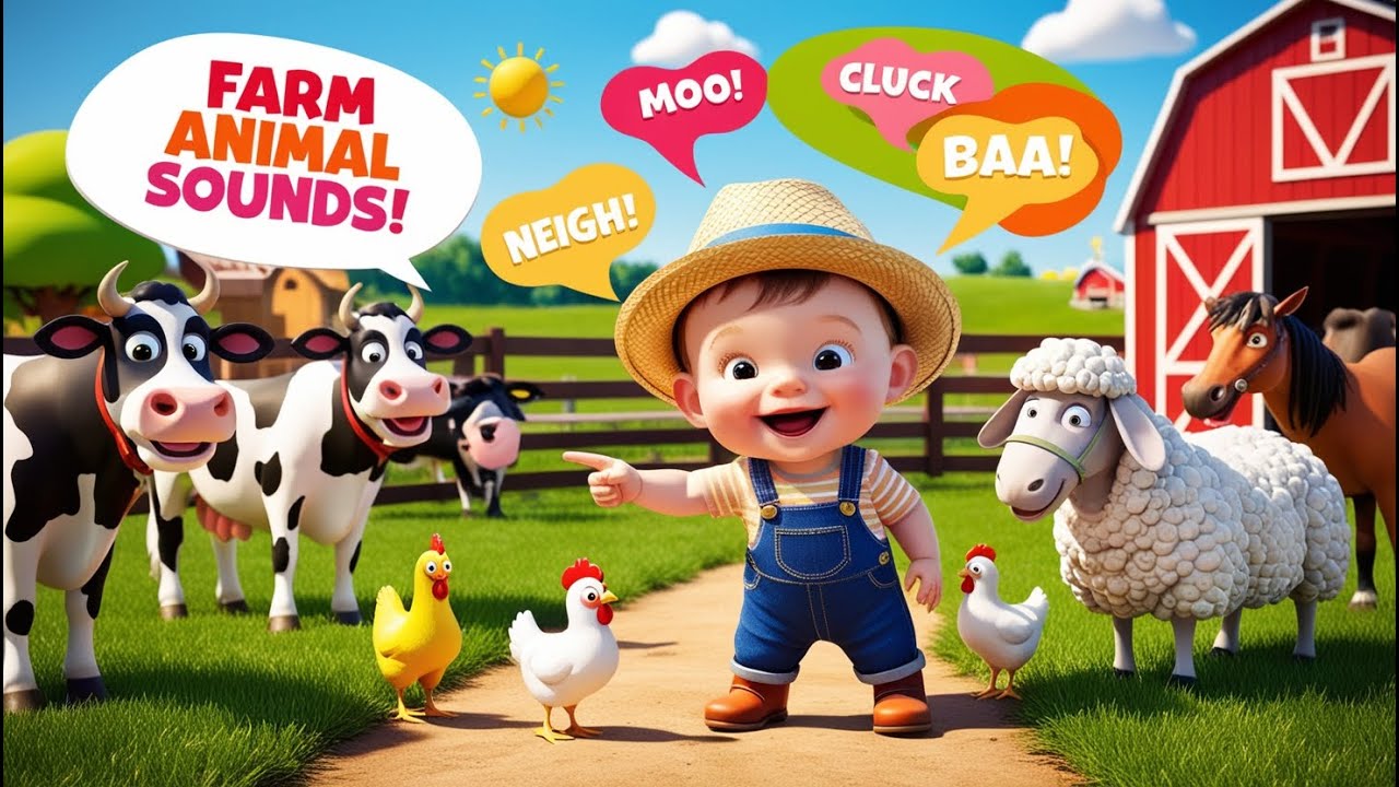 Farm Animal Sound Learning Rhyme | Fun Animal Sounds for Kids - YouTube