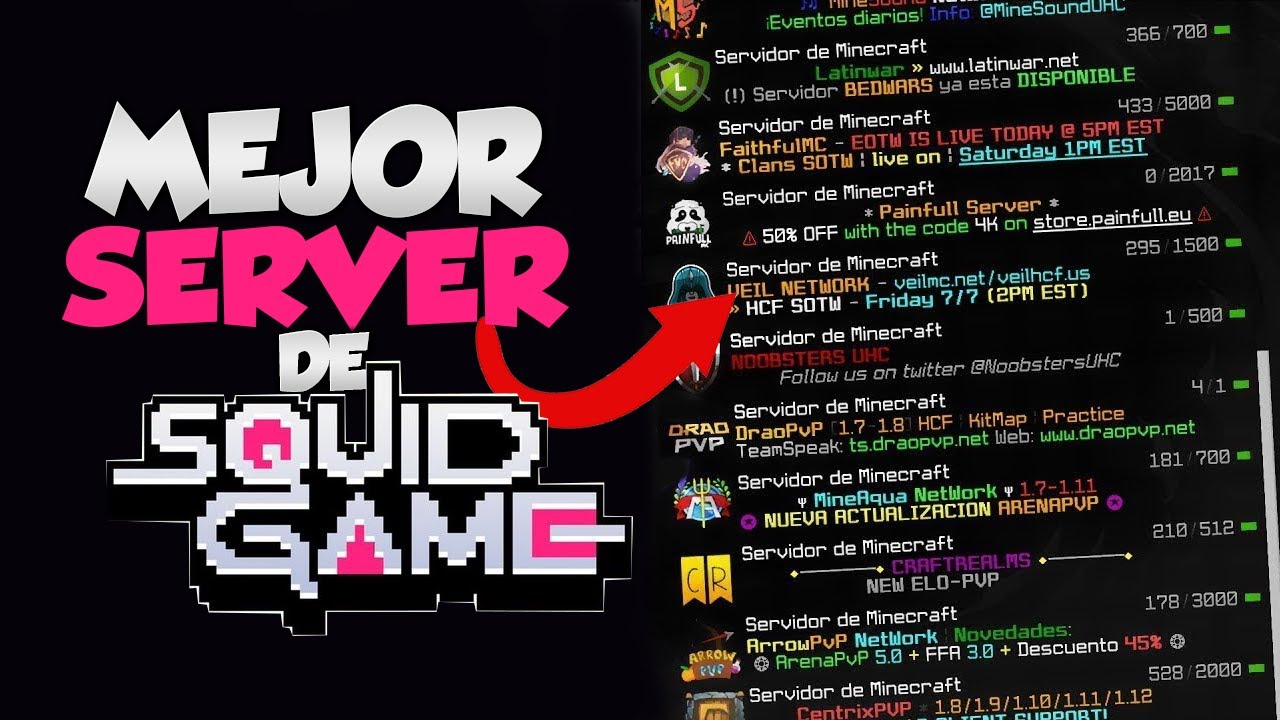 Juego el MEJOR server de SQUID GAME en minecraft!!! - YouTube