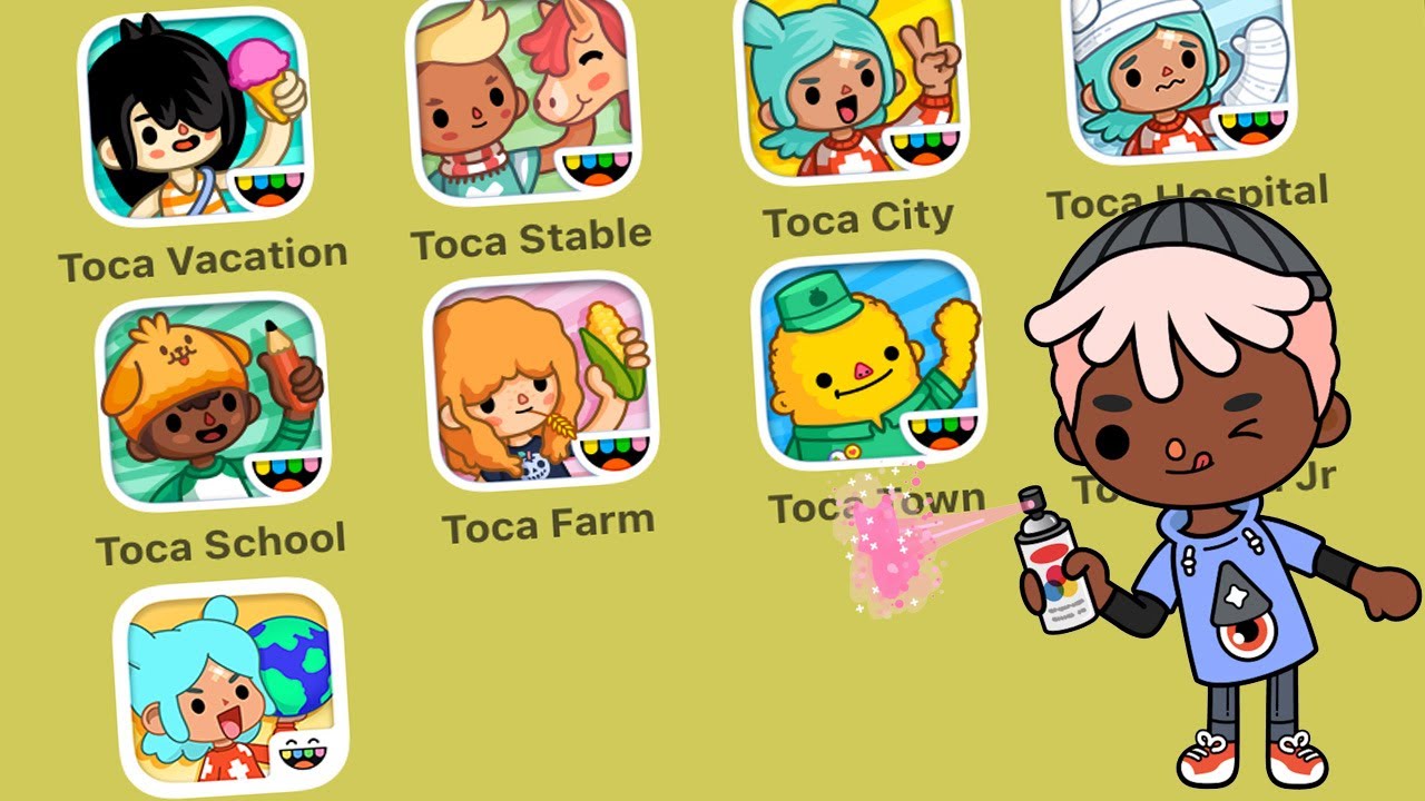 Toca Boca Vacation,Toca Life Stable,Toca Life City,Hospital,School,Farm ...