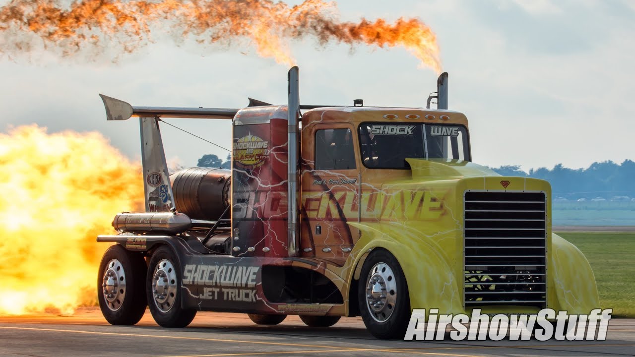 Shockwave Jet Truck Races Biplane - America's Freedom Fest 2019 - YouTube