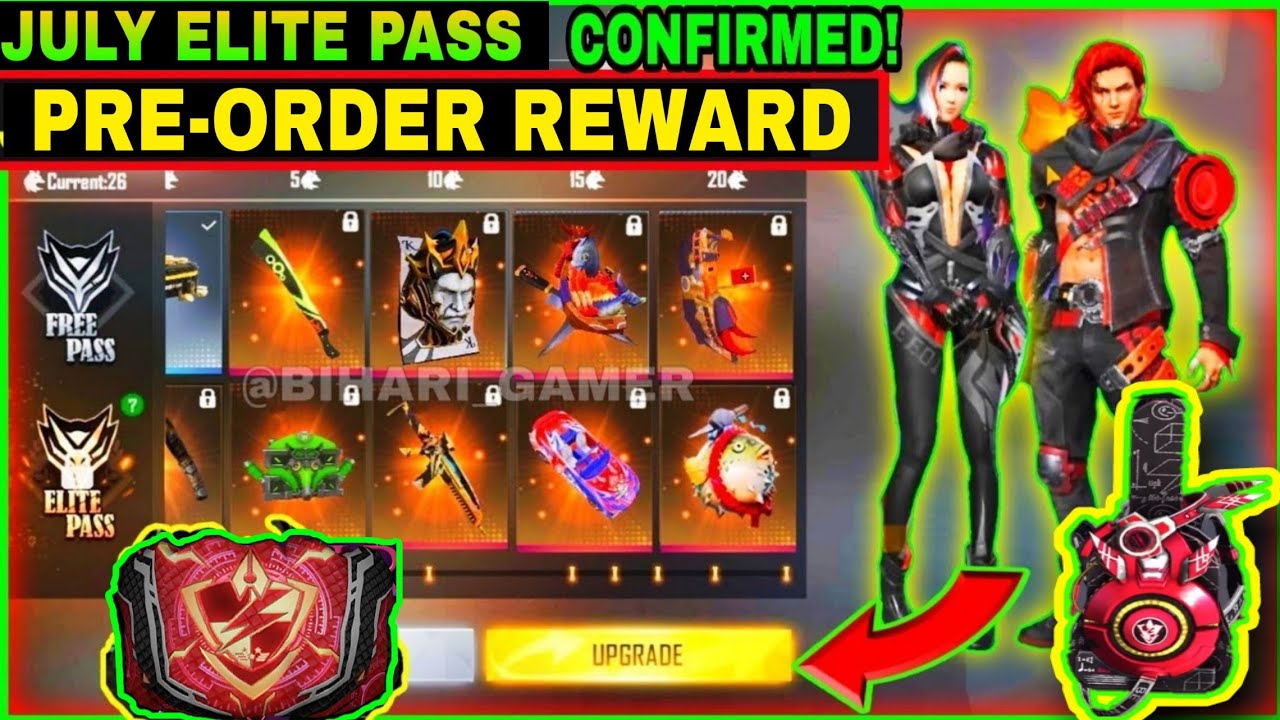 SEASON 26 ELITE PASS PRE-ORDER🔥REWARD || JULY ELITE PASS PRE-ORDER ...