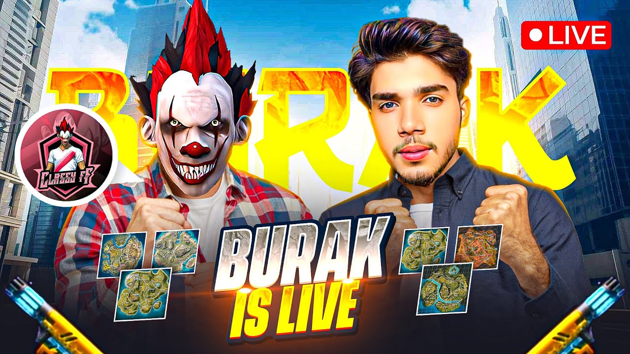 Burak Xis ☠ 4v4 INDIA BEST SQUAD⚔️ Burak is Live #classyfreefire - free ...