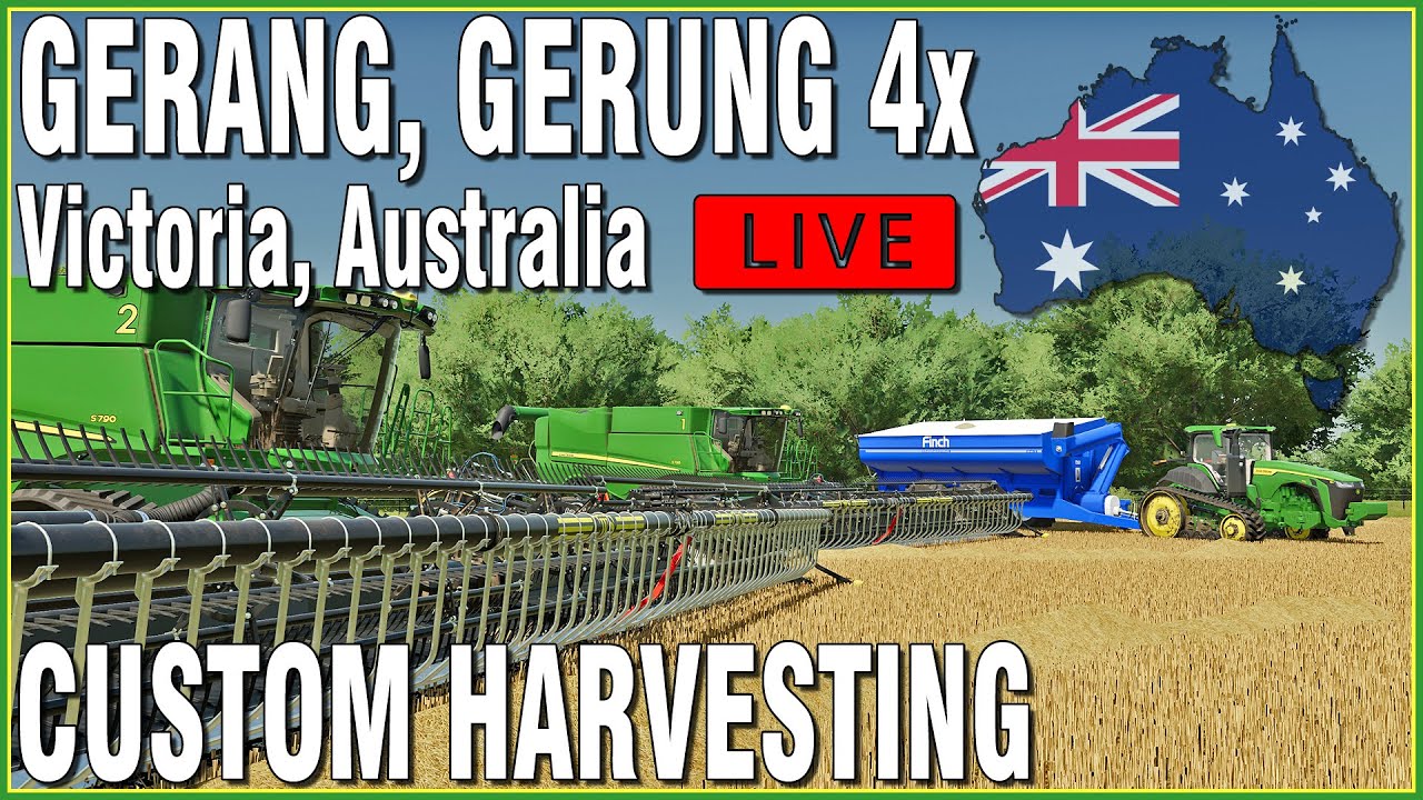 🔴LIVE 🔴 Custom Harvesting - Gerang Gurang 4x, Victoria, Australia ...