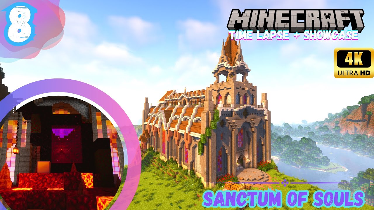 [4k / 60fps] Nether Portal Church/Temple | Minecraft 1.20 Survival ...