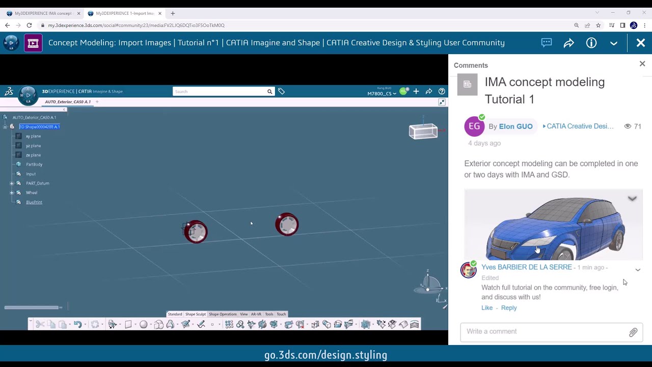 Exterior concept modeling Tutorial - Import Images - CATIA Imagine ...