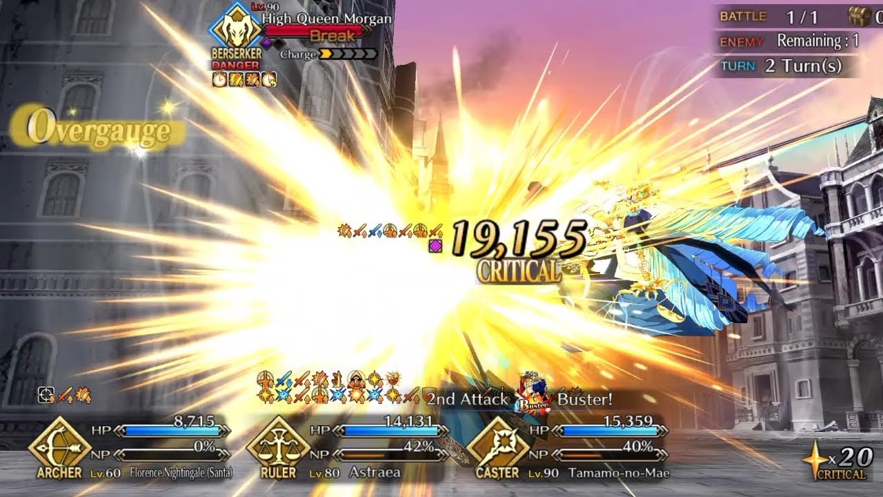 [FGO-NA]"Judgement kick!": Queen Morgan 3 turn with Astraea - YouTube