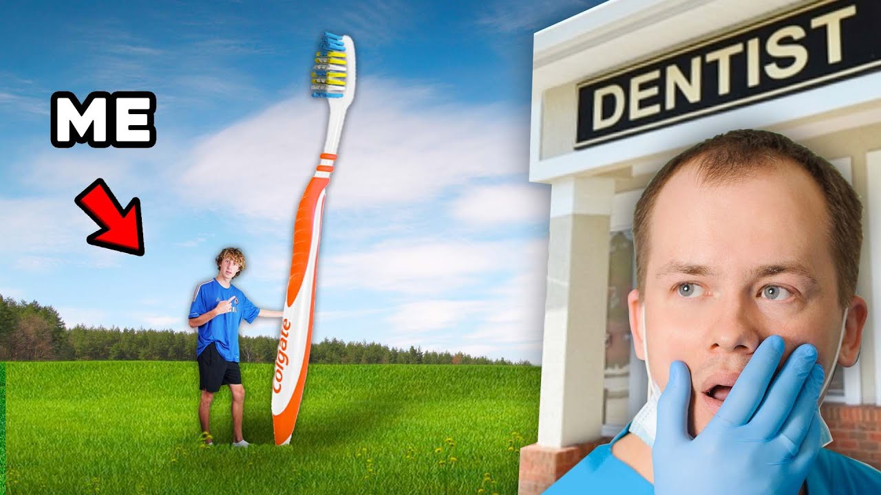 Bringing a GIANT Toothbrush To The Dentist - YouTube