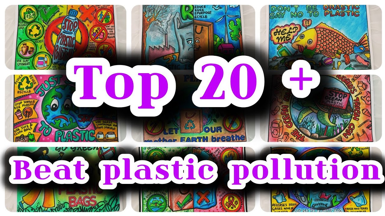 Beat Plastic Pollution Drawing / stop plastic poster chart project ...
