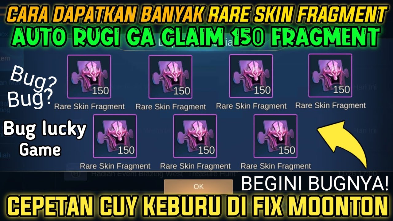 CARA DAPATKAN 150 RARE SKIN FRAGMENT PINK MOBILE LEGENDS AUTO BELI SKIN ...