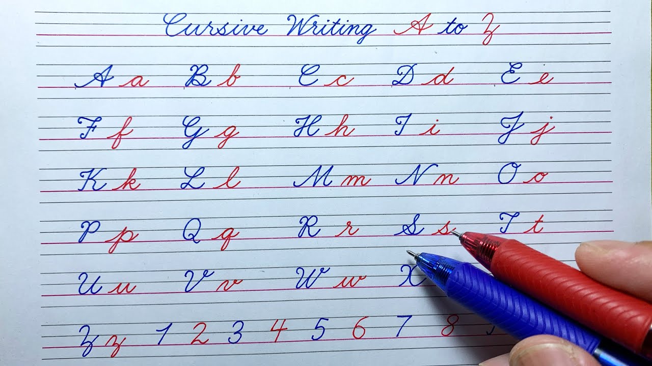 Cursive writing a to z | Cursive abcd | English cursive handwriting ...
