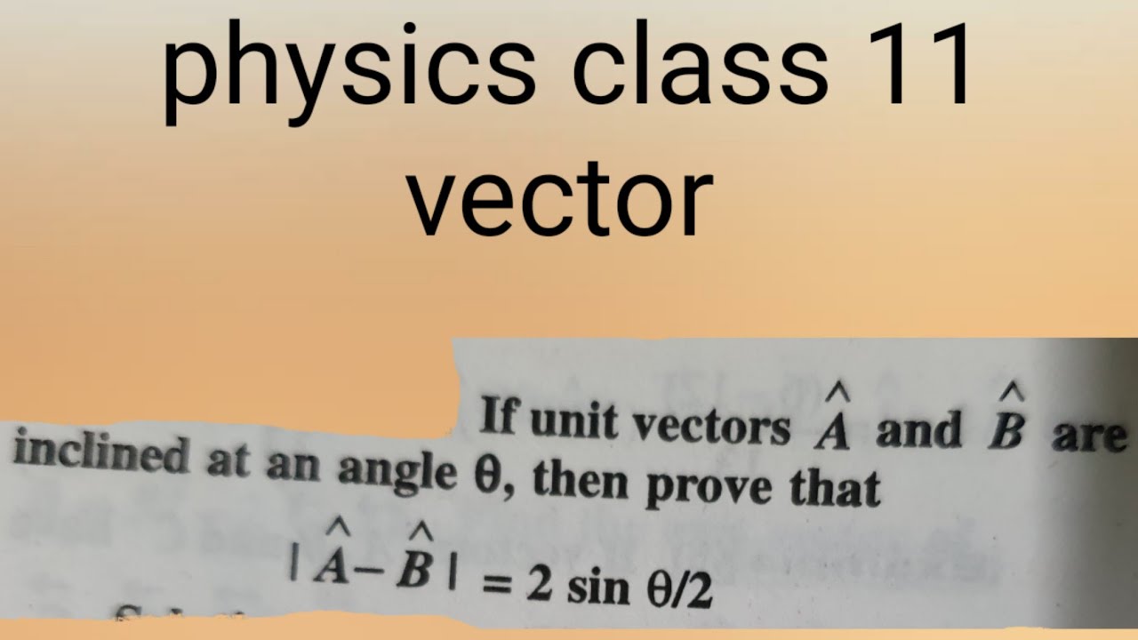 If unit vectors Aand B are inclined at an angle theta , then prove that ...