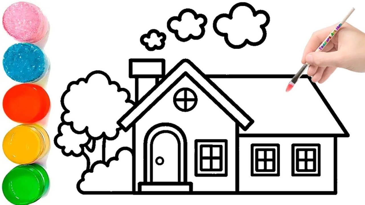 How to Draw House for Beginners | Drawing House Form Basic Shapes - YouTube