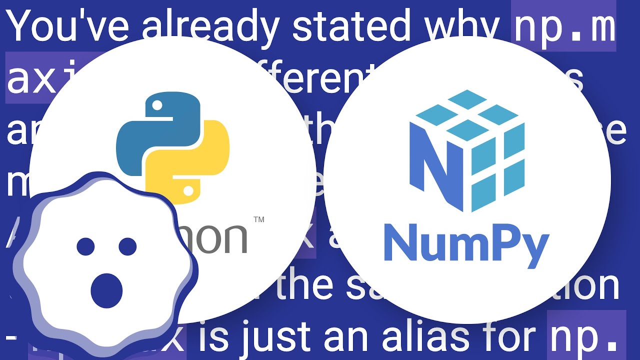 numpy max vs amax vs maximum - YouTube