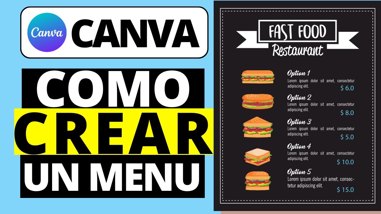 Cómo Crear Una Tarjeta de Menú de Restaurante en Canva - YouTube