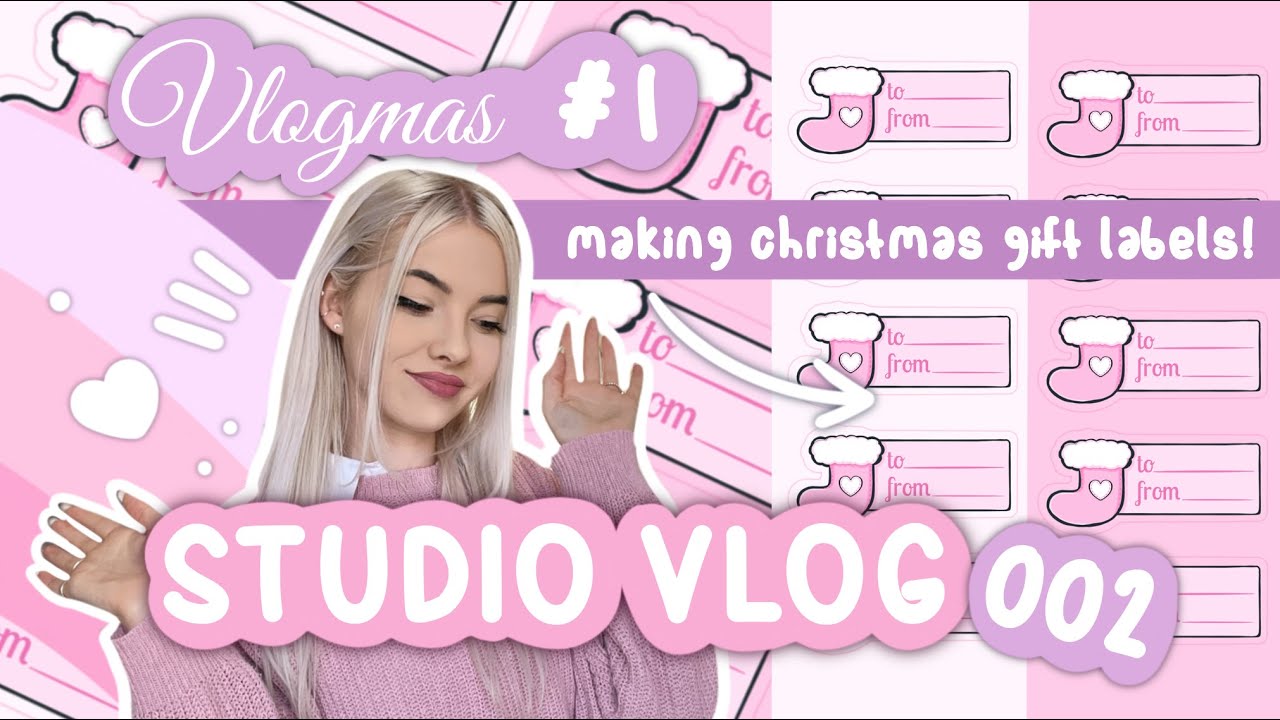 studio vlog 002 ♡ vlogmas #1 ♡ making christmas labels and patreon ...