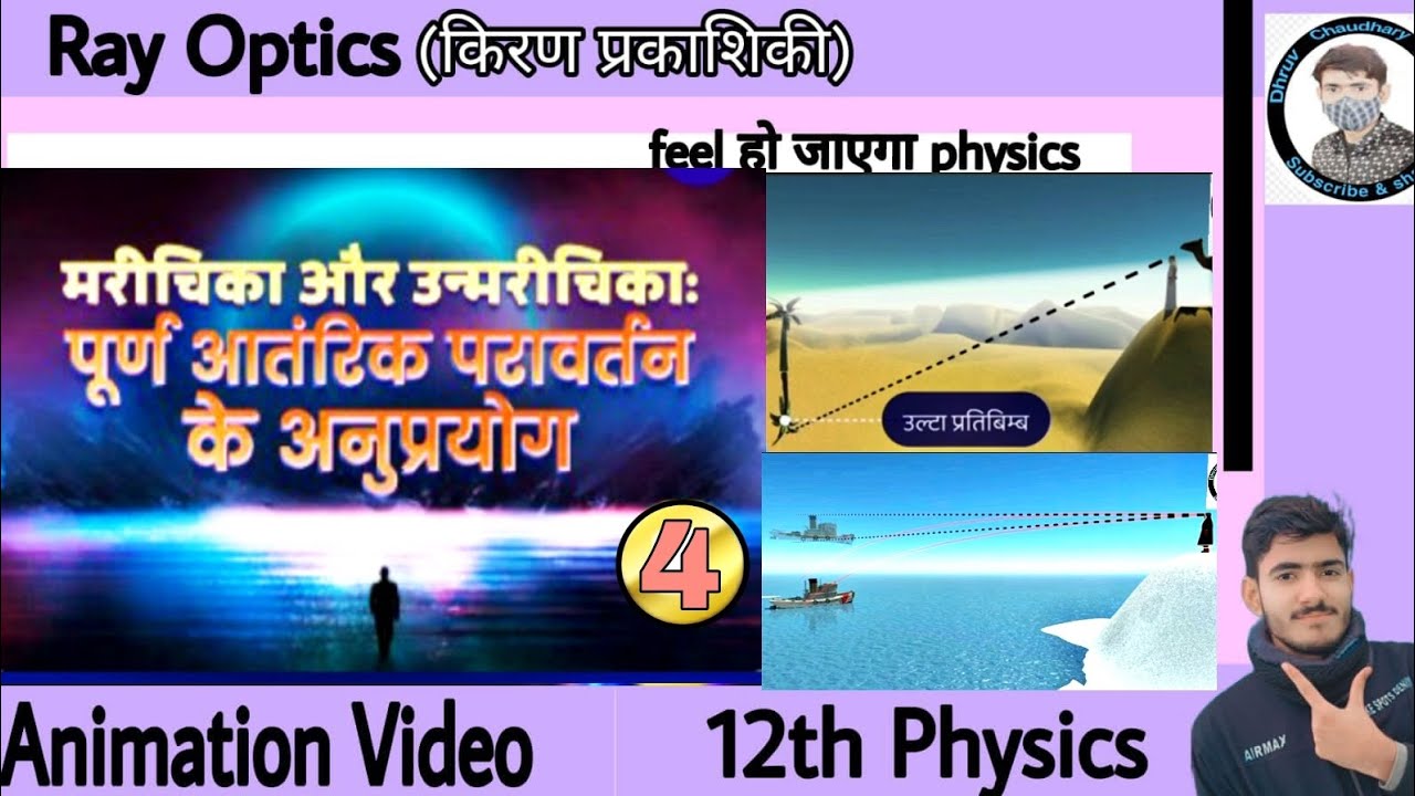 मरीचिका & उन्मरीचका पूर्ण आंतरिक परावर्तन के अनुप्रयोग|12th_physics ...