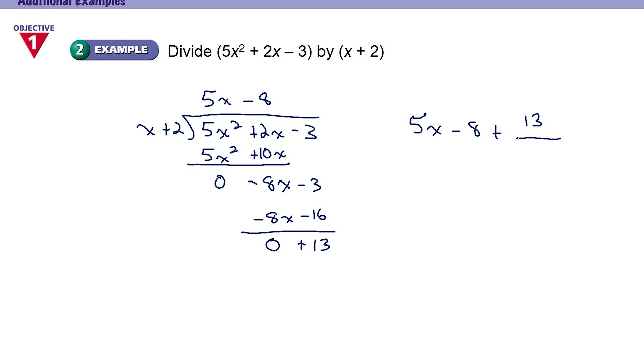 Algebra 1 - Section 12.4 - YouTube